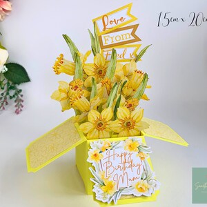 Beautiful Daffodil Pop up Box Card for Any Occasion - Etsy