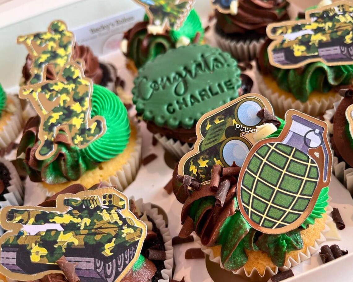 Camo Cupcake Toppers: Military Army Party Decorations - Etsy