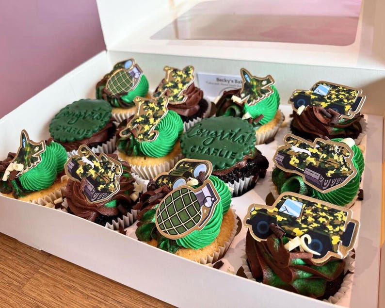 Camo Cupcake Toppers: Military Army Party Decorations - Etsy