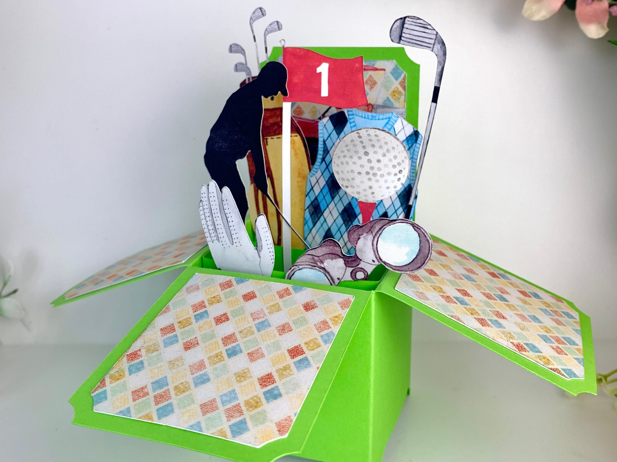 Golfing Happy Fathers Day Pop up Card 3D Golf - Etsy UK