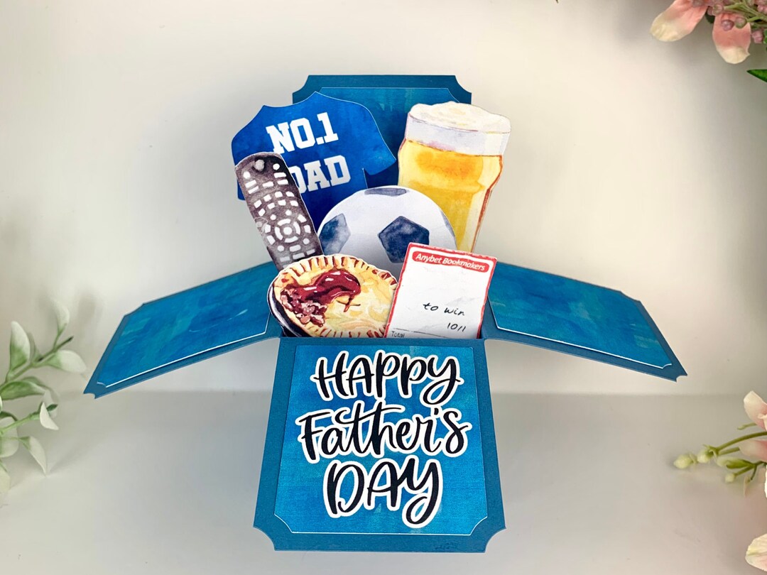Football Happy Fathers Day 3D Pop up Card Soccer Dad - Etsy