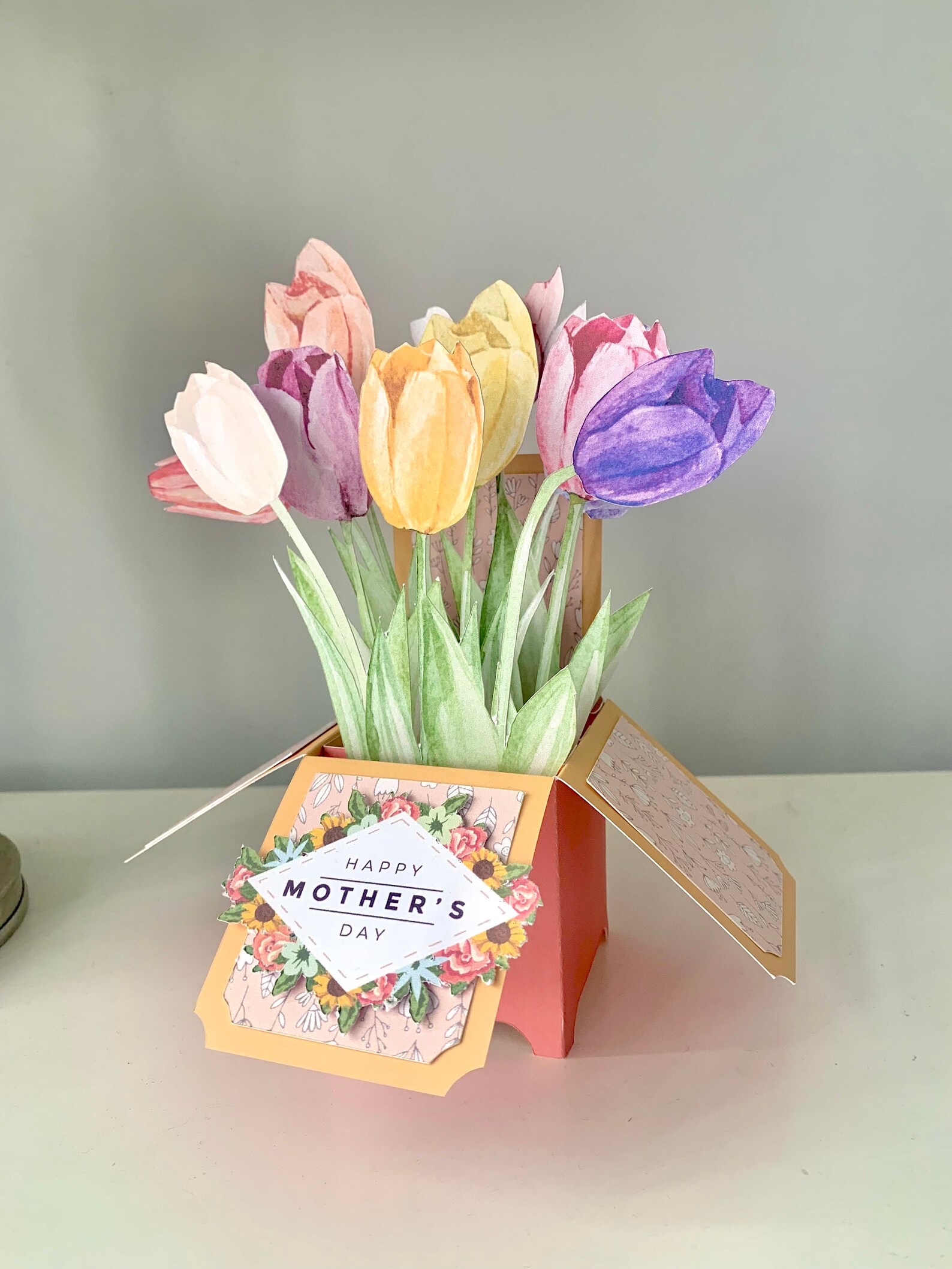 Tulip Mothers Day/ Birthday Card 3D Pop up Handmade Custom - Etsy UK
