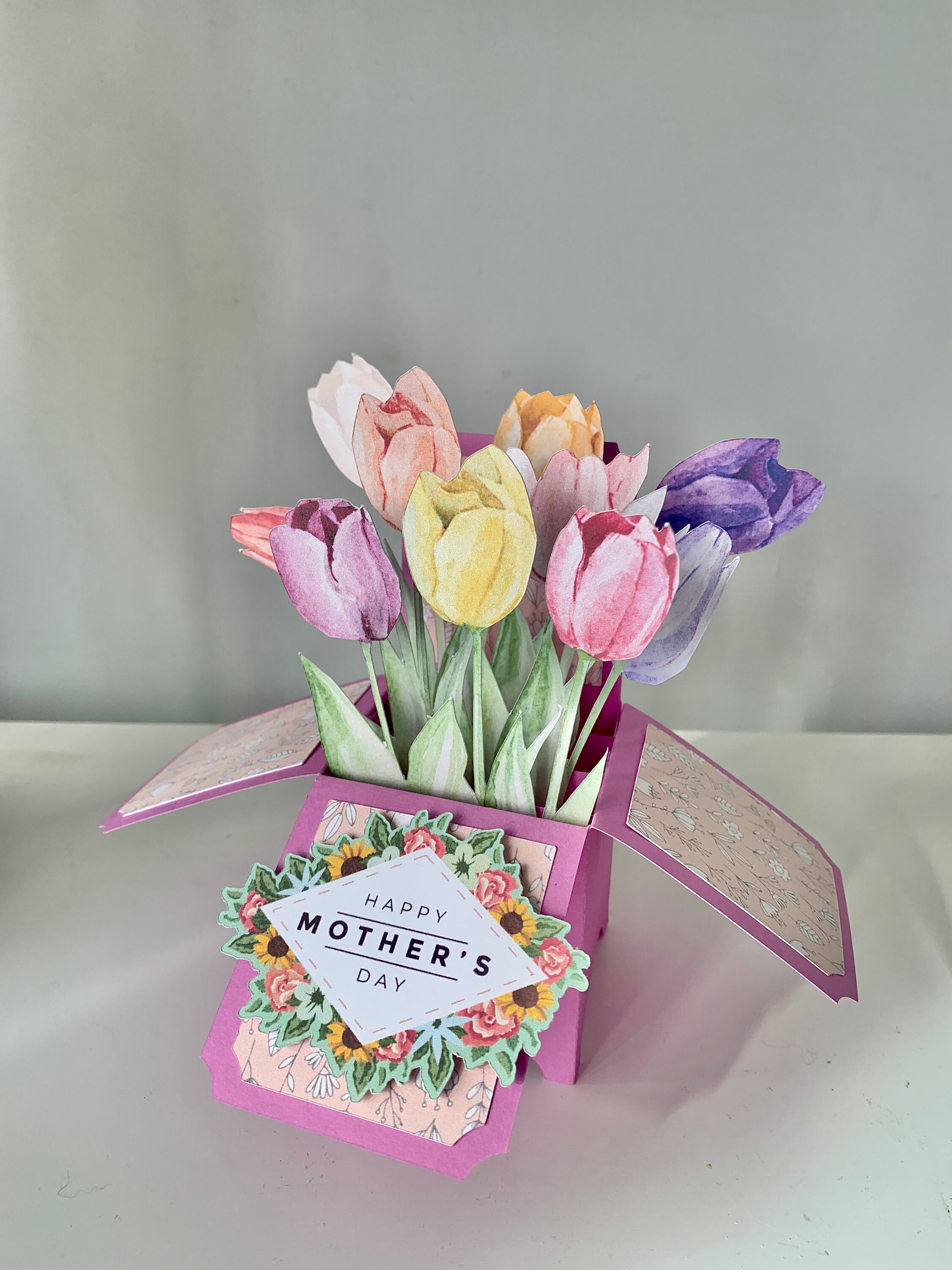 Tulip Mothers Day/ Birthday Card 3D Pop up Handmade Custom - Etsy UK