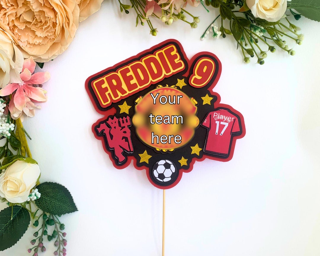 Personalised Football Soccer Cake Topper | Custom Name and Age ...