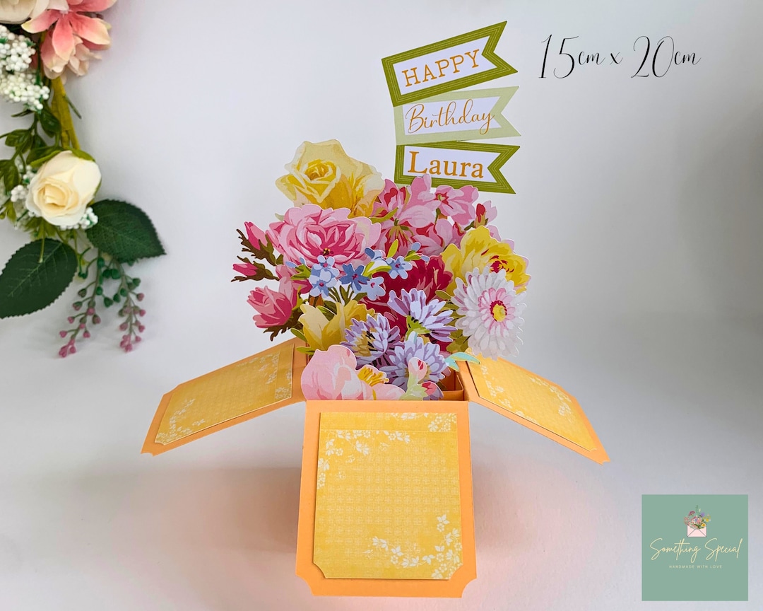 3D Pop up Flower Bouquet Card: Handmade Keepsake - Etsy