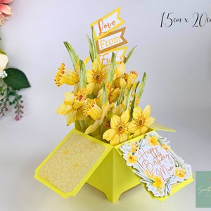Beautiful Daffodil Pop up Box Card for Any Occasion - Etsy