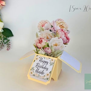 3D Pop up Handmade Custom Peony Peonies Card for Any Special Occasion ...