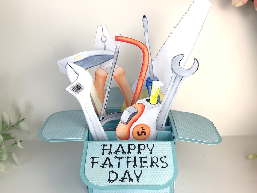 Tools Happy Fathers Day 3D Pop up Box Card Toolbox - Etsy
