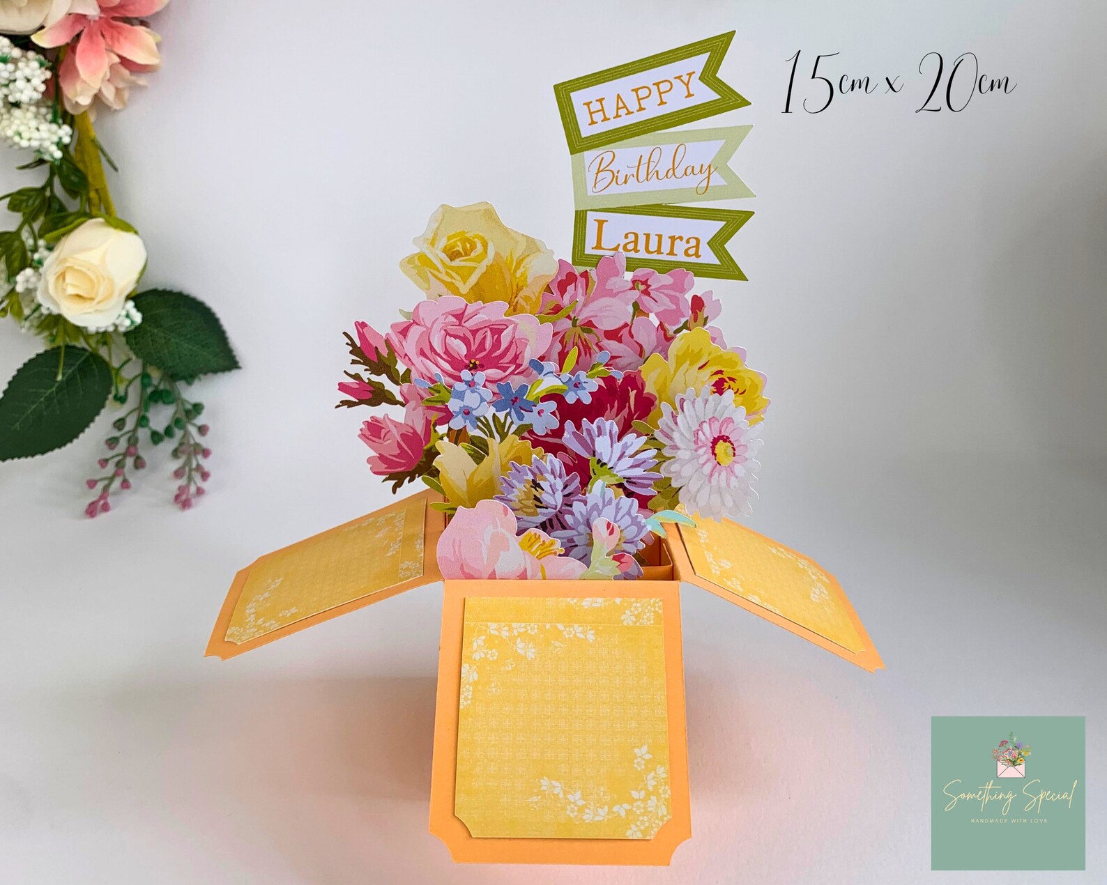3D Pop up Flower Bouquet Card: Handmade Keepsake - Etsy