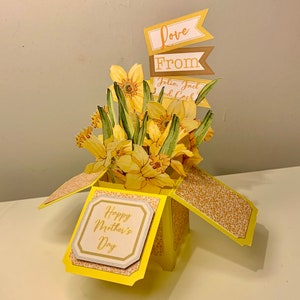 Beautiful Daffodil Pop up Box Card for Any Occasion | Etsy