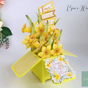 Beautiful Daffodil Pop up Box Card for Any Occasion - Etsy