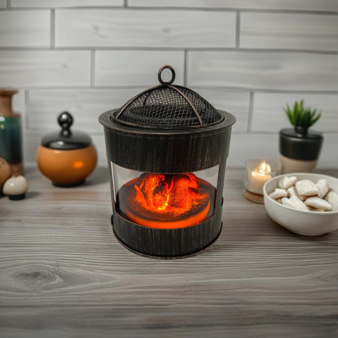 Rustic Fire Pit Wax Warmer | Ember Campfire Glow Style Electric Wax ...