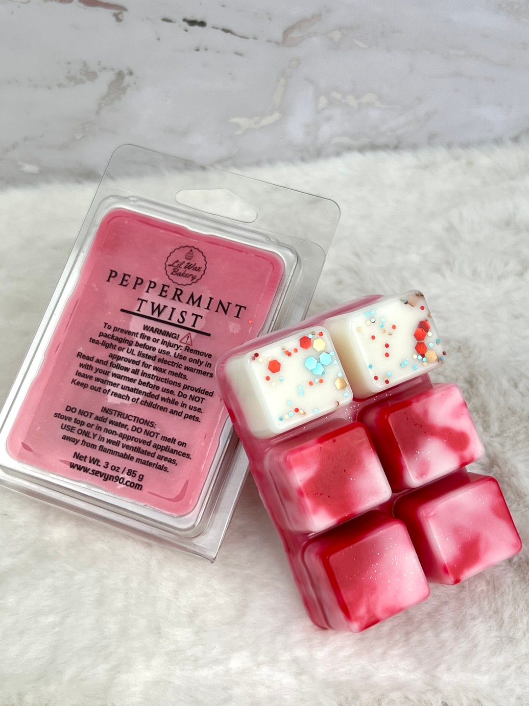 Peppermint Twist Clamshell Wax Melt Highly Scented Candle Melts Gift ...