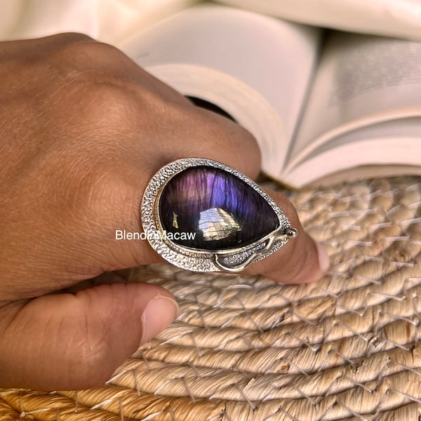 Labradorite Ring - Etsy