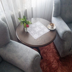 Snowflakes Filet Crochet Tablecloth for Easter Gift to Newlywed House and New Homeowner, READY ...