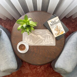 PDF Filet Crochet Runner Mountain Landscape Pattern, Home Decor for ...