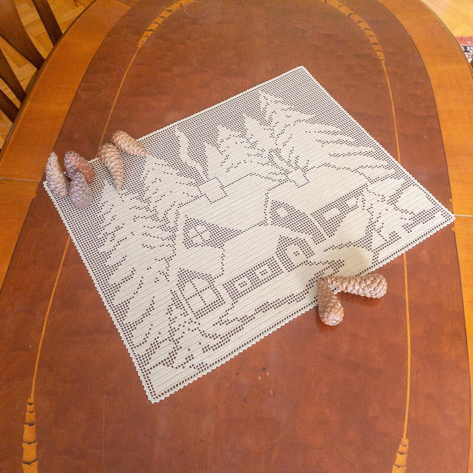 PDF Filet Crochet Tablecloth With Snowy Landscape Design for Birthday ...