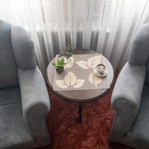 PDF Filet Crochet Table Cloth With Leafs Design for Birthday, Christmas ...