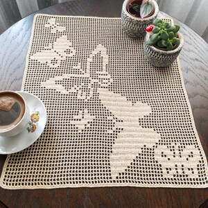 PDF Filet Crochet Butterflies Pattern Table Cover for Wedding, Birthday ...