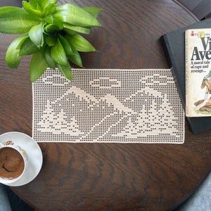 PDF Filet Crochet Runner Mountain Landscape Pattern, Home Decor for ...