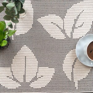 PDF Filet Crochet Table Cloth With Leafs Design for Birthday, Christmas ...