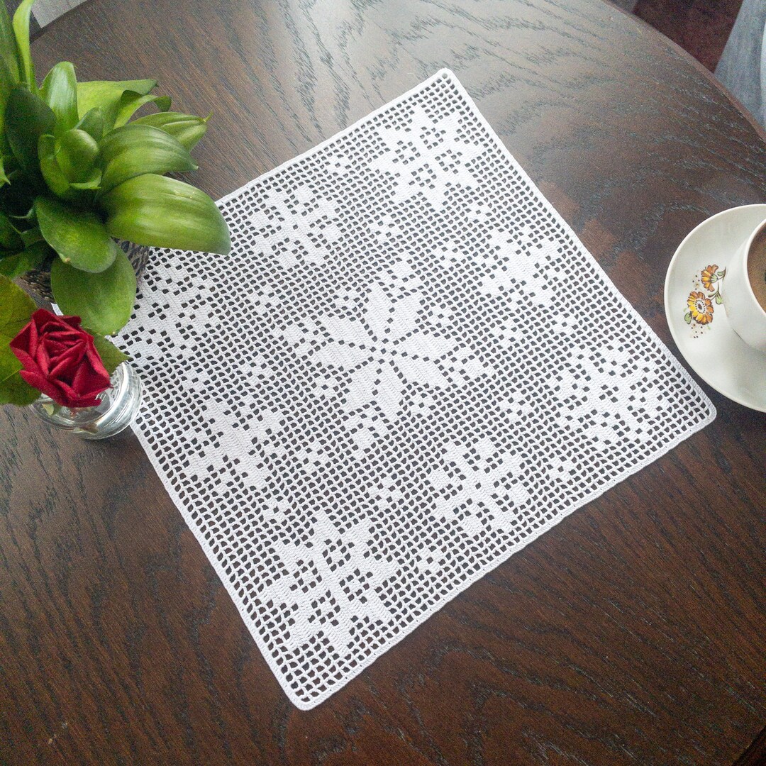 PDF Filet Crochet Snowflakes Tablecloth for Easter and New Home Gift ...