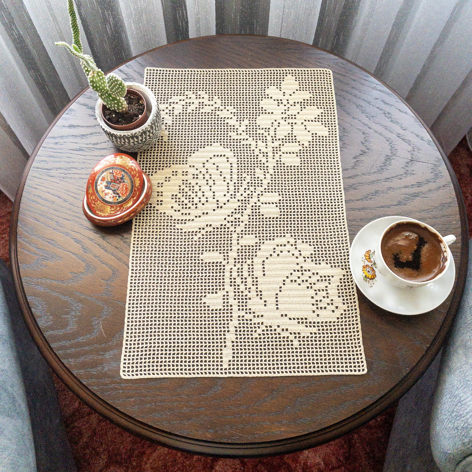Filet Crochet Table Runner Butterflies Pattern PDF, Home Decor for ...