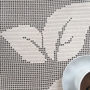 PDF Filet Crochet Table Cloth With Leafs Design for Birthday, Christmas ...