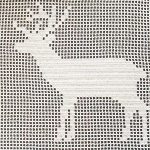 Filet Crochet Tablecloth Pine and Deer for Christmas Gift Idea, READY ...