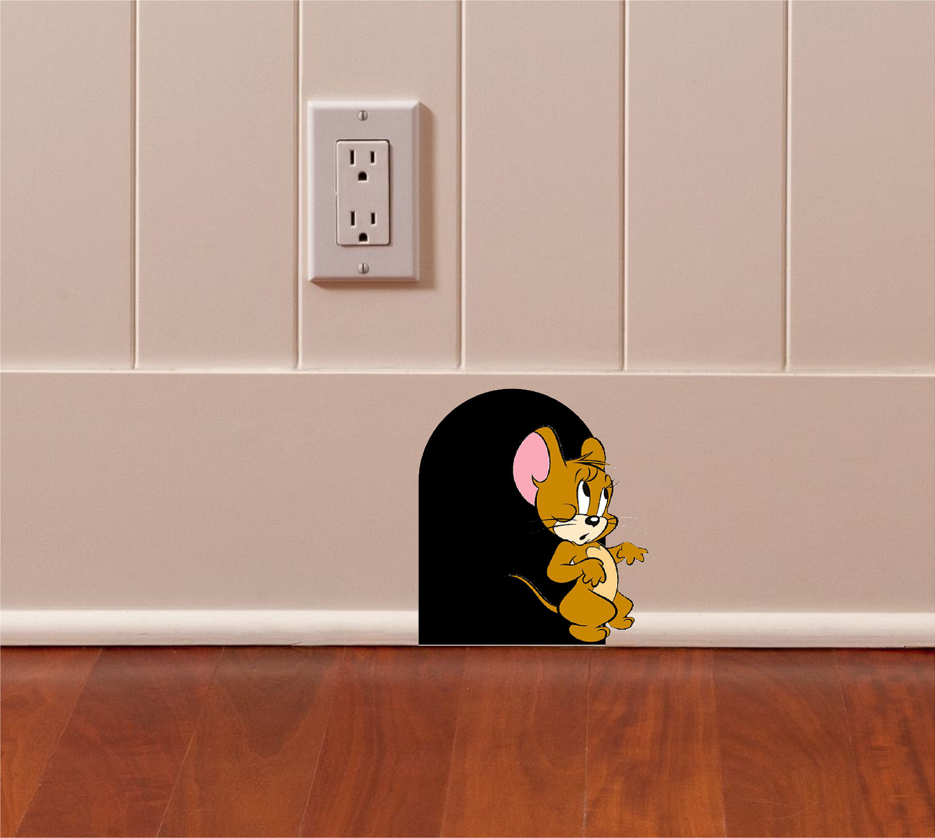 Cartoon Mouse in Hole Peeking Out for Baseboard Decal Cute - Etsy