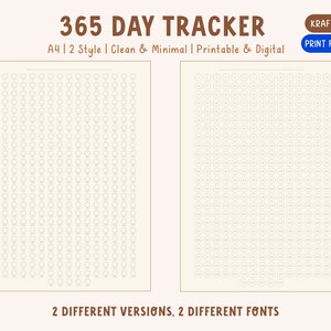 Printable A4 365 Tracker Habit Tracker Monthly Goal Tracker 365 Days ...