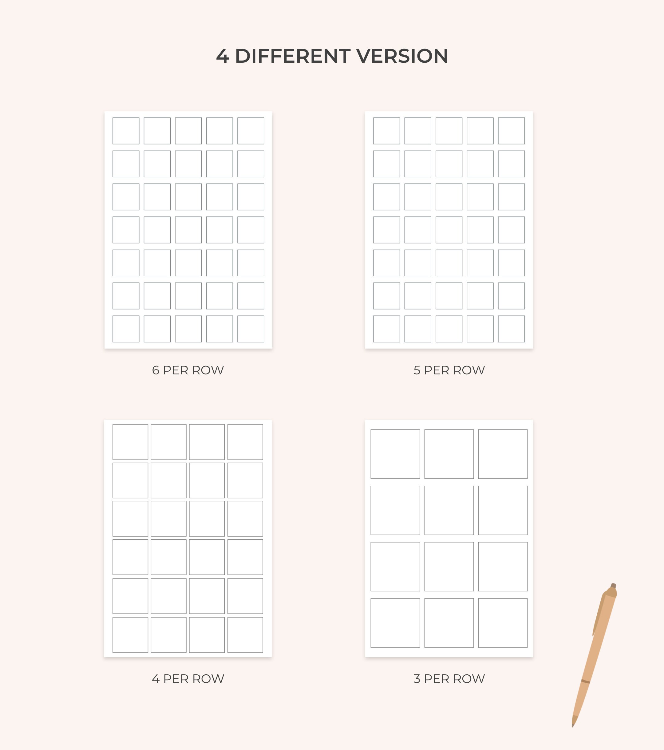 A4 4 Zentangle Pattern Template Fun Drawing Practice Doodle Template ...