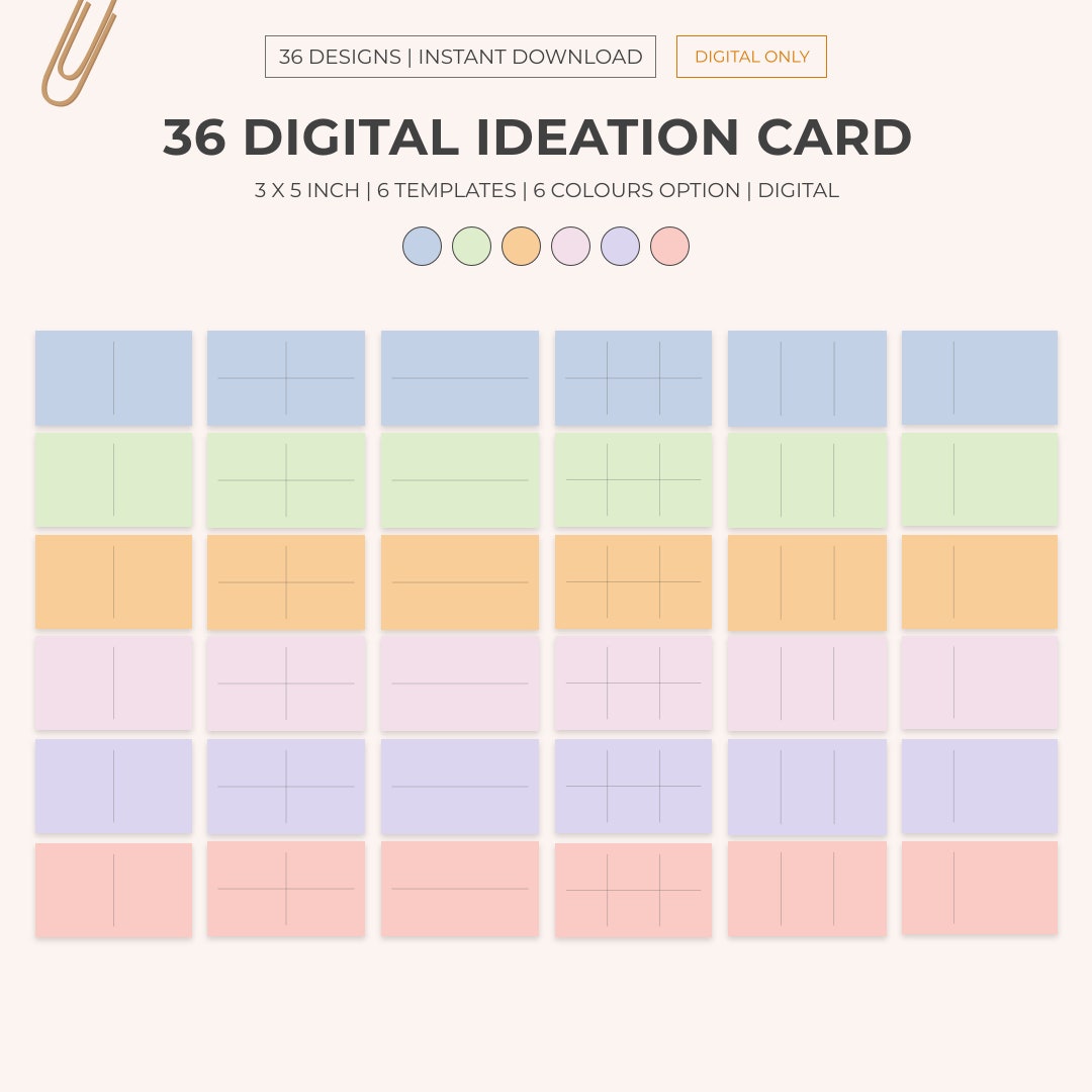 Rainbow Digital Notecards for Ideation | Ideation Card | Study Note ...