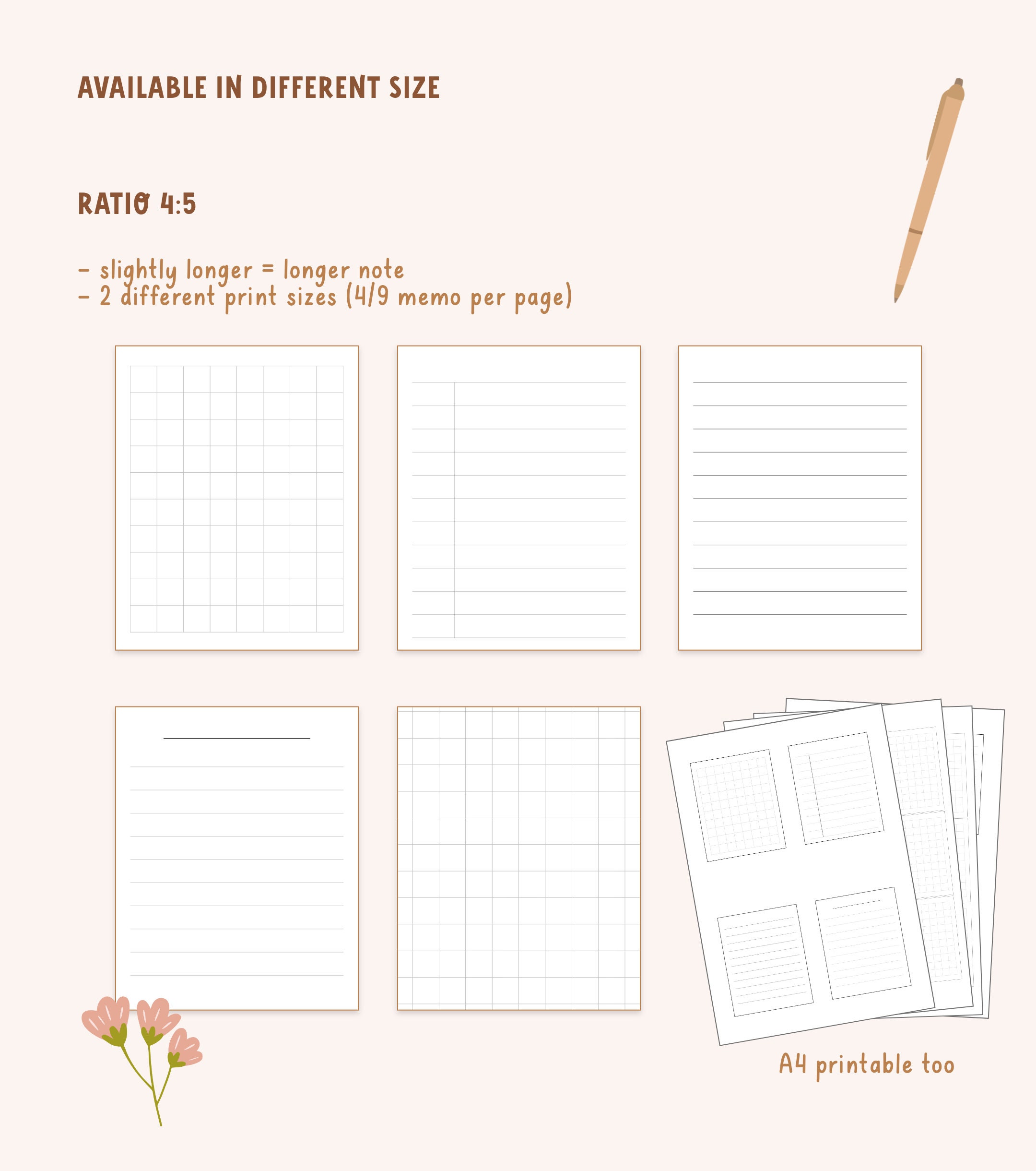 Printable & Digital Sticky Note Digital Memo Pads Digital Functional ...