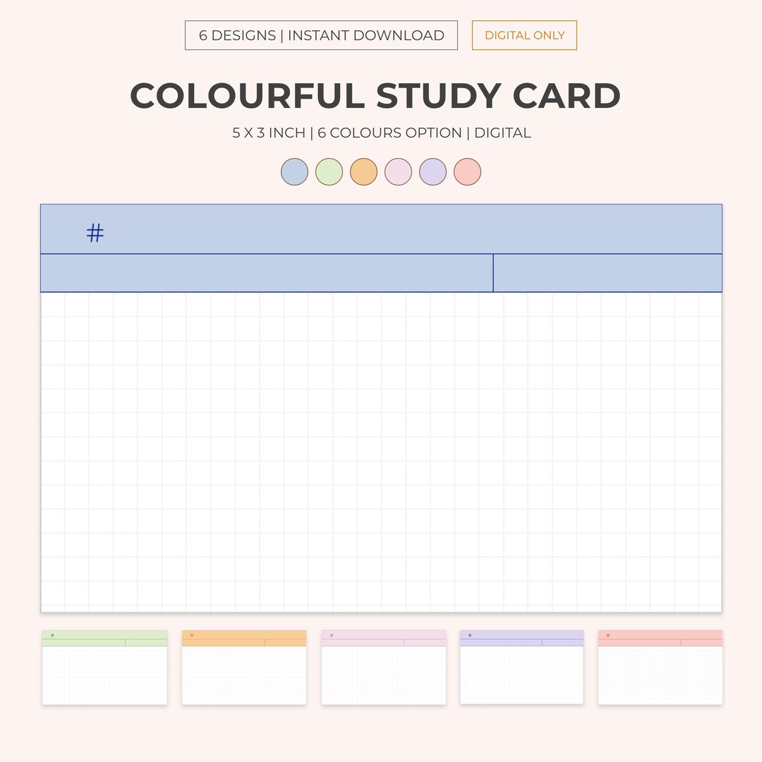 6 Digital Notecards for Studying | Rainbow Index Cards | Study Cards ...