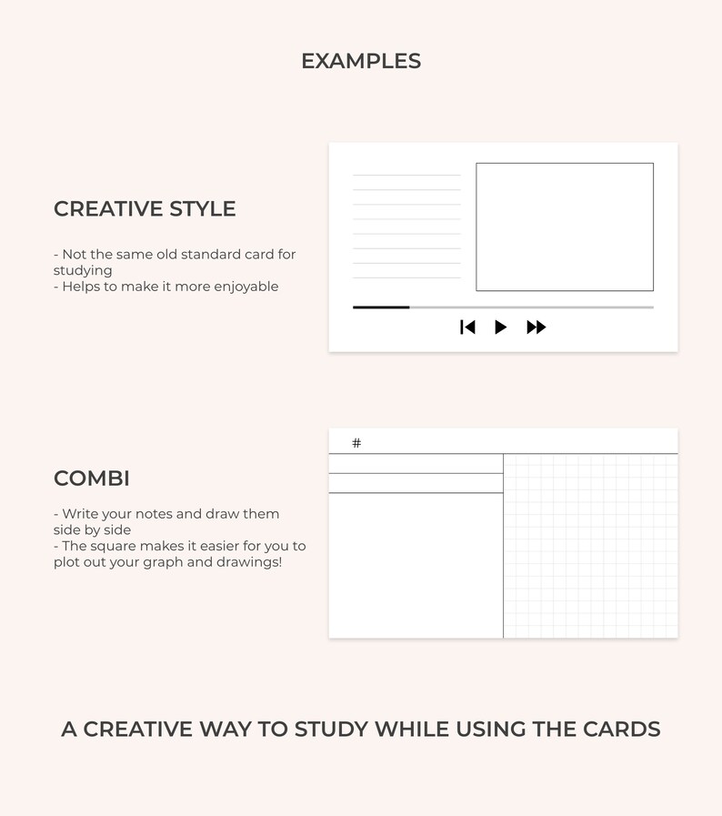 Printable & Digital Notecards for Studying | Creative Index Cards ...