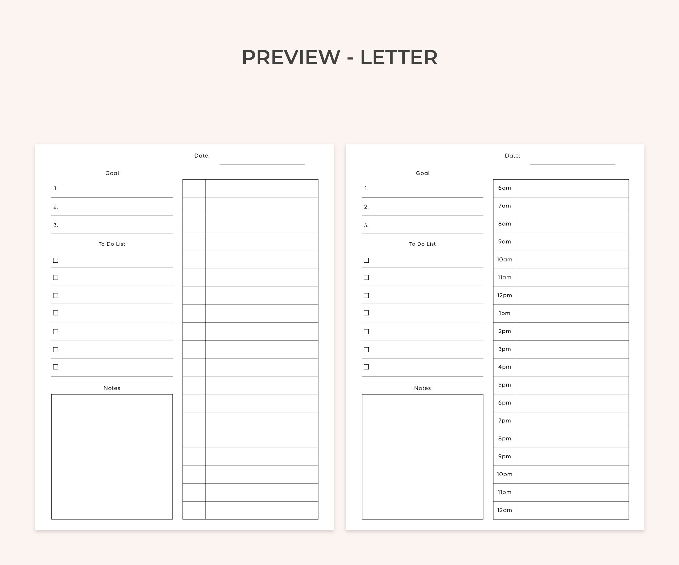 Printable Time Boxing Planner | Daily Planner | Time Blocking Template ...