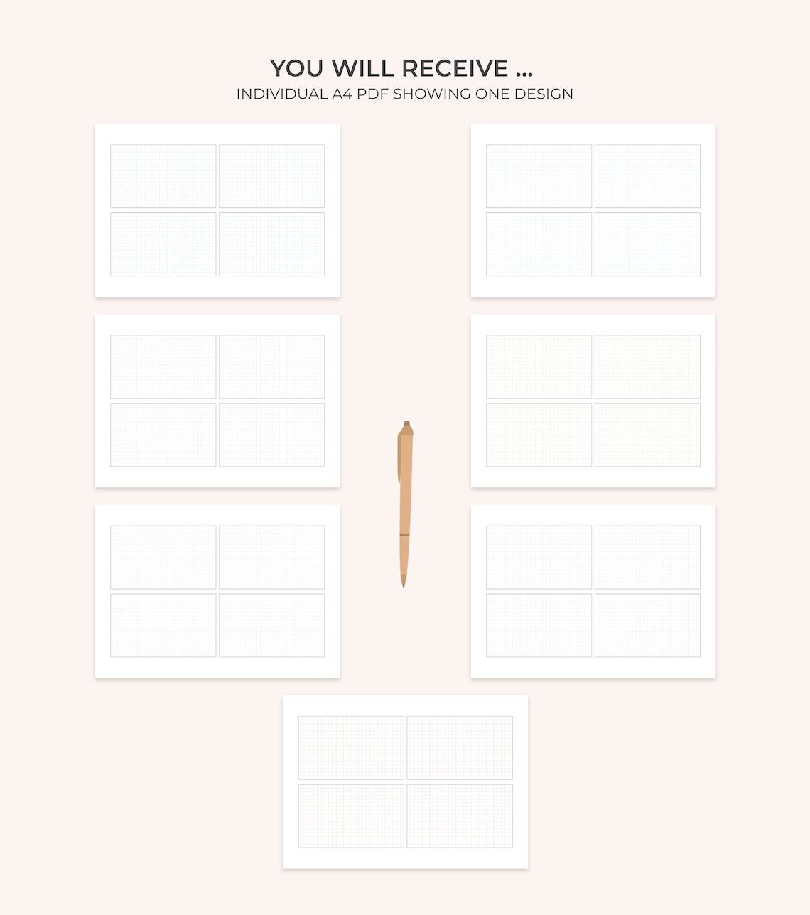 24 Pdfs A4 Printable Grid Notecards for Studying | Colour Index Cards ...