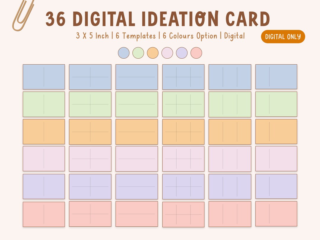 Rainbow Digital Notecards for Ideation Ideation Card Study - Etsy