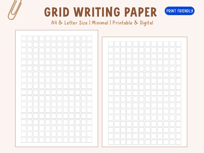 Printable & Digital Grid Writing Paper Kong Ge Manuscript - Etsy