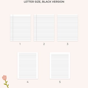 40 Printable Lined Paper PDF | A4, US Letter Size | Note Paper Template ...