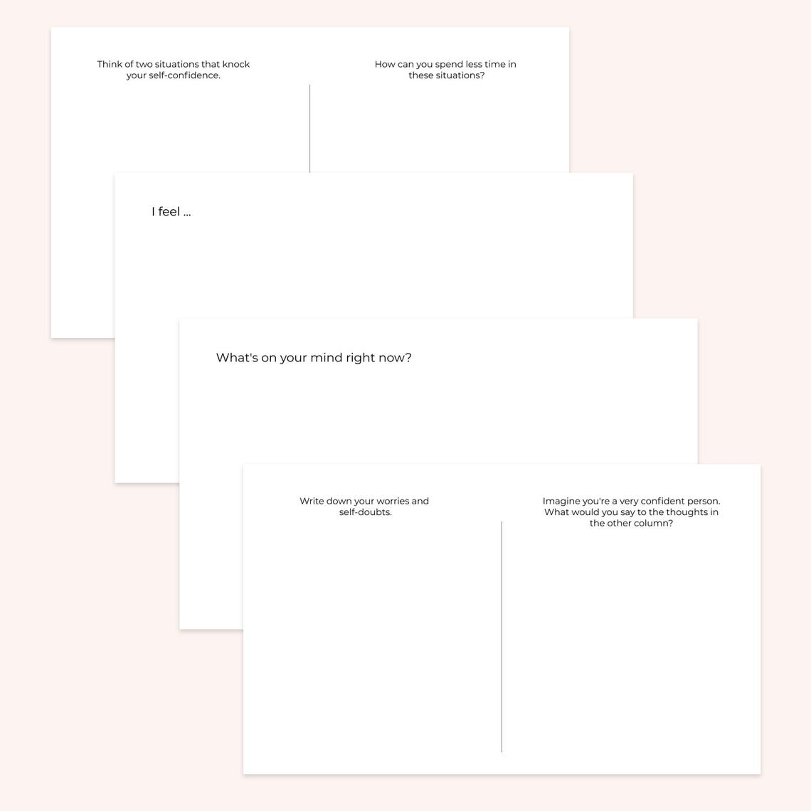 Self-reflection Flash Cards: Mindfulness & Self-esteem (digital ...