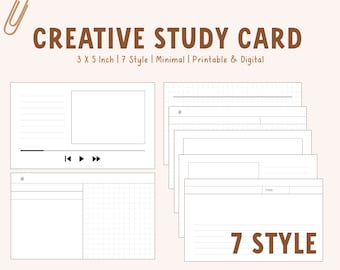 Digital Notecards for Studying Index Cards Study Cards | Etsy