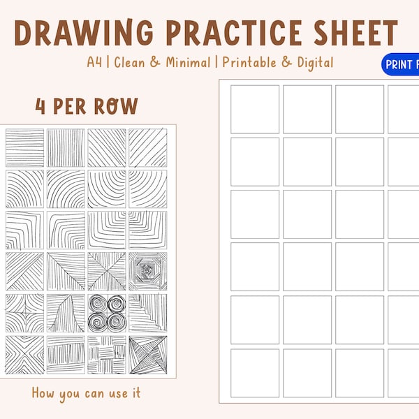 Basic Strokes Training Sheets - Etsy