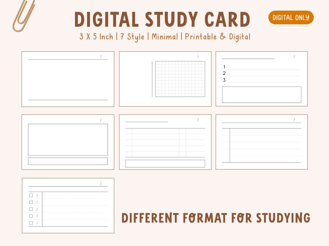 Digital Notecards for Studying Aesthetic Flash Card Study - Etsy