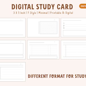 Digital Notecards for Studying Aesthetic Flash Card Study - Etsy