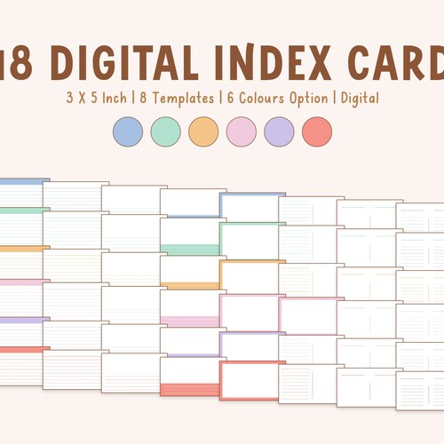 Printable & Digital Notecards for Studying Index Cards - Etsy