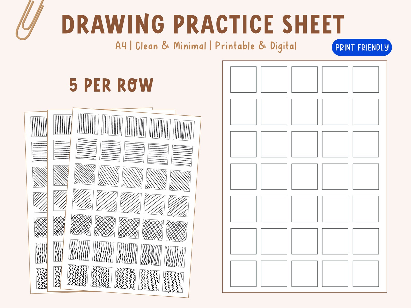 Printable Doodle Blank Template How to Draw Shading - Etsy