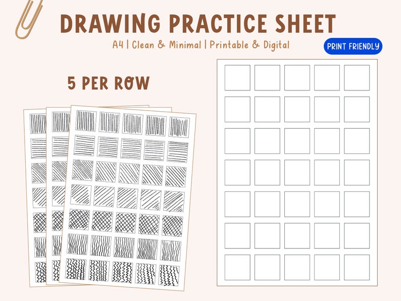 Printable Doodle Blank Template How to Draw Shading - Etsy