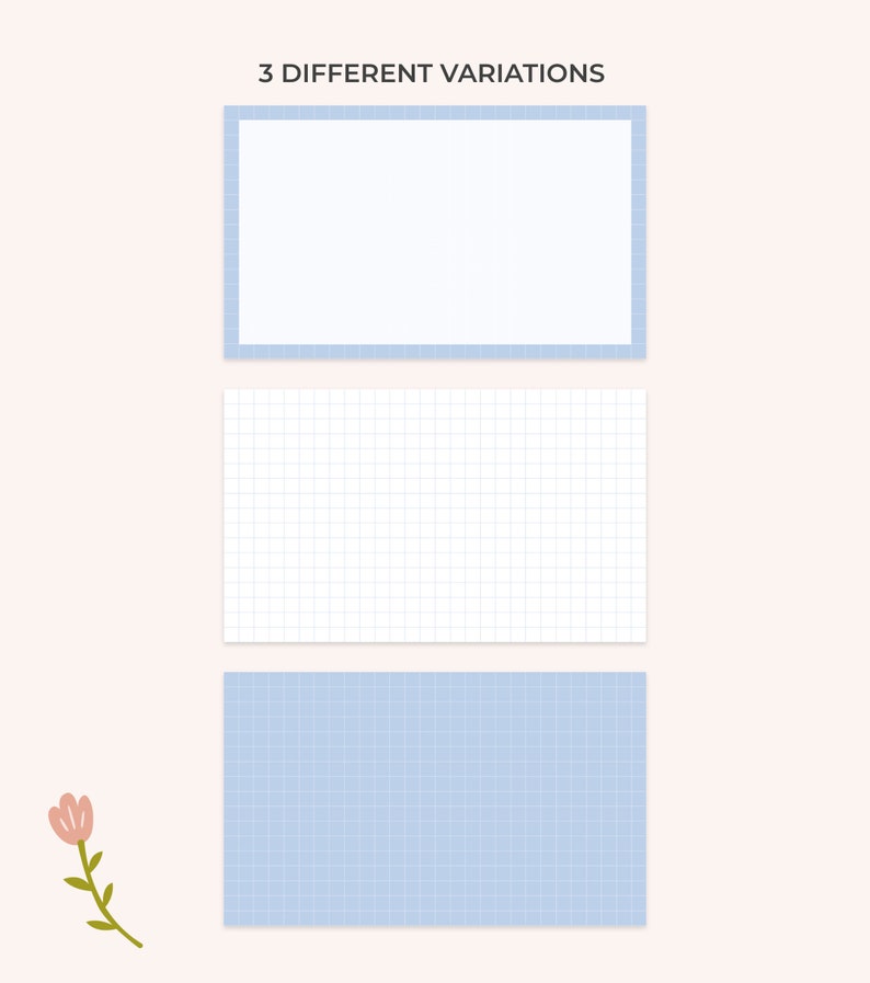 24 Pdfs A4 Printable Grid Notecards for Studying | Colour Index Cards ...